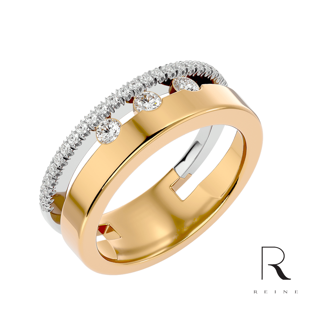 Amour Ring: Two-Tone Gold & Diamond Love Reminder – Reine
