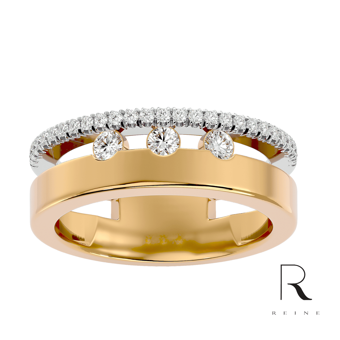 Amour Ring: Two-Tone Gold & Diamond Love Reminder – Reine
